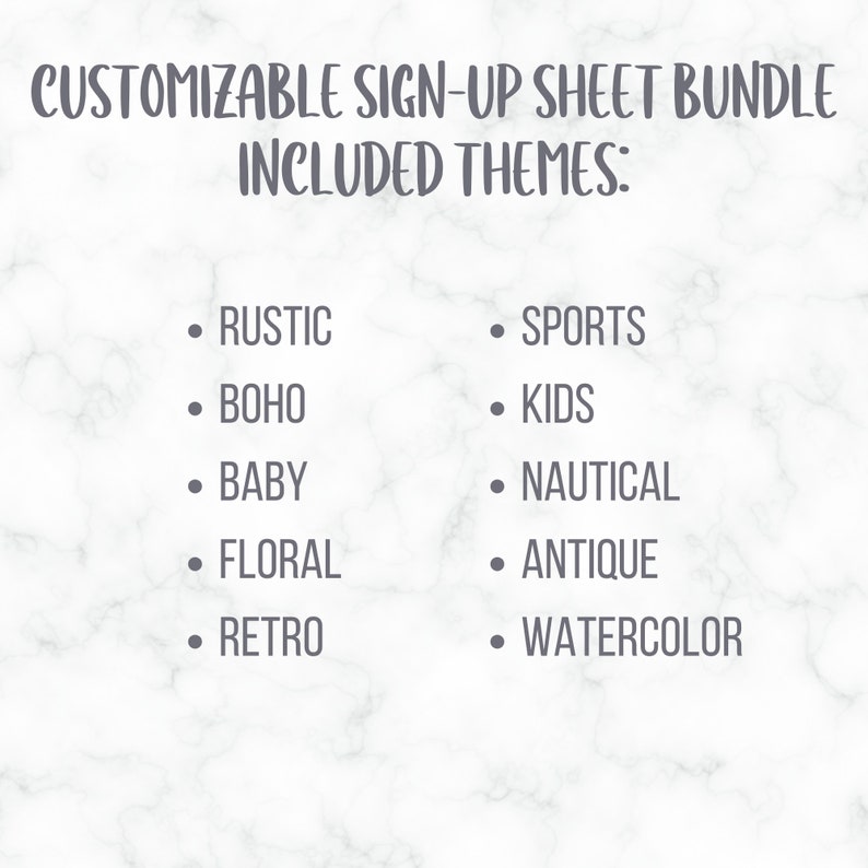 Editable Sign up Sheet Template Editable Template Printable Sign up ...