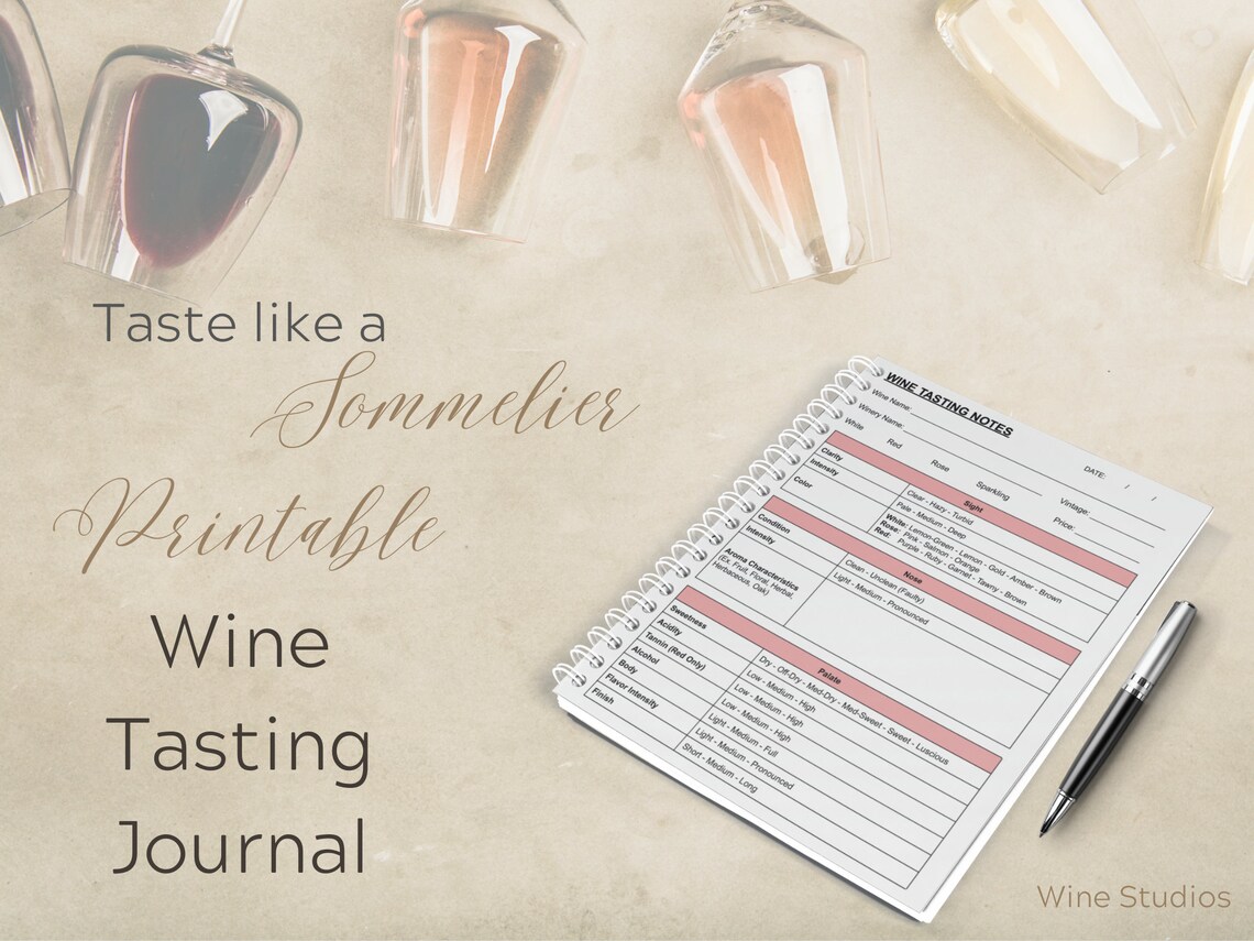 Printable Journal Wine Tasting Journal Printable Digital - Etsy