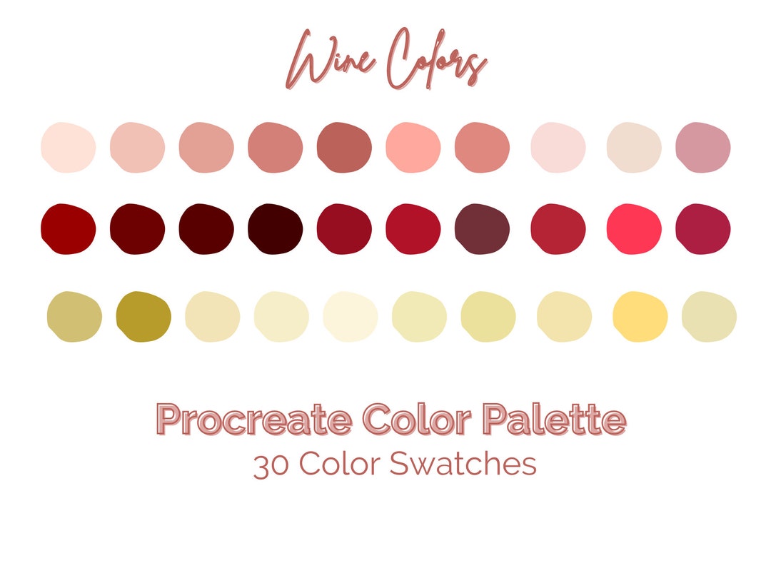 Wine Procreate Color Palette Procreate Swatches Instant Etsy
