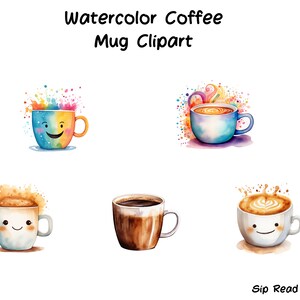 Watercolor Coffee Mug Clipart for Scrapbooks, Websites and Card Making ...
