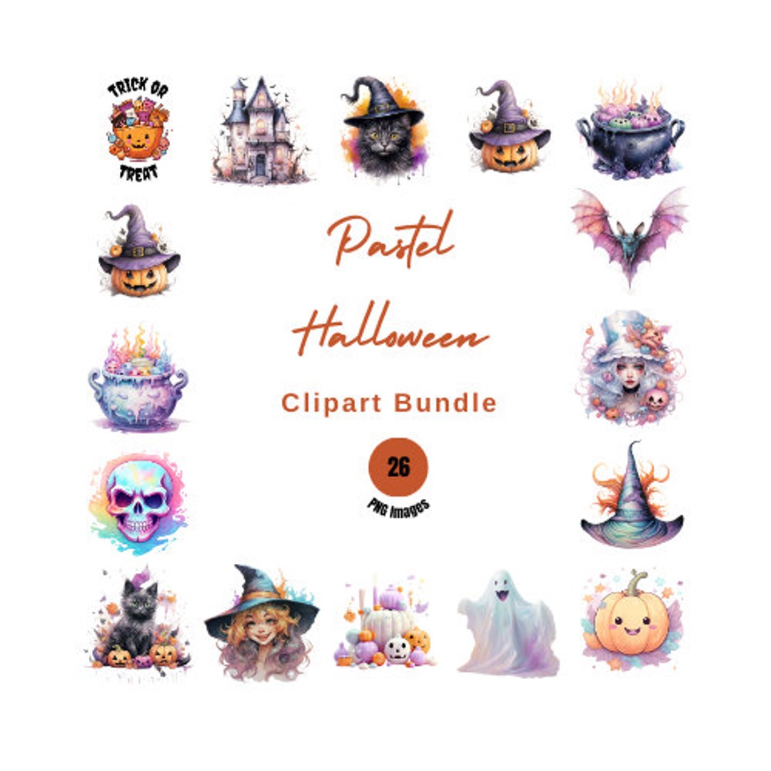 Pastel Halloween Clipart for Websites, Pastel Halloween Clip Art for ...