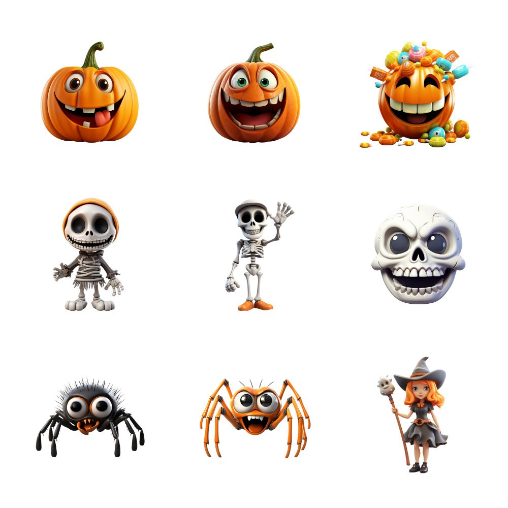 3D Halloween Clipart 3D Clipart 3D Halloween Images Clipart Bundle ...