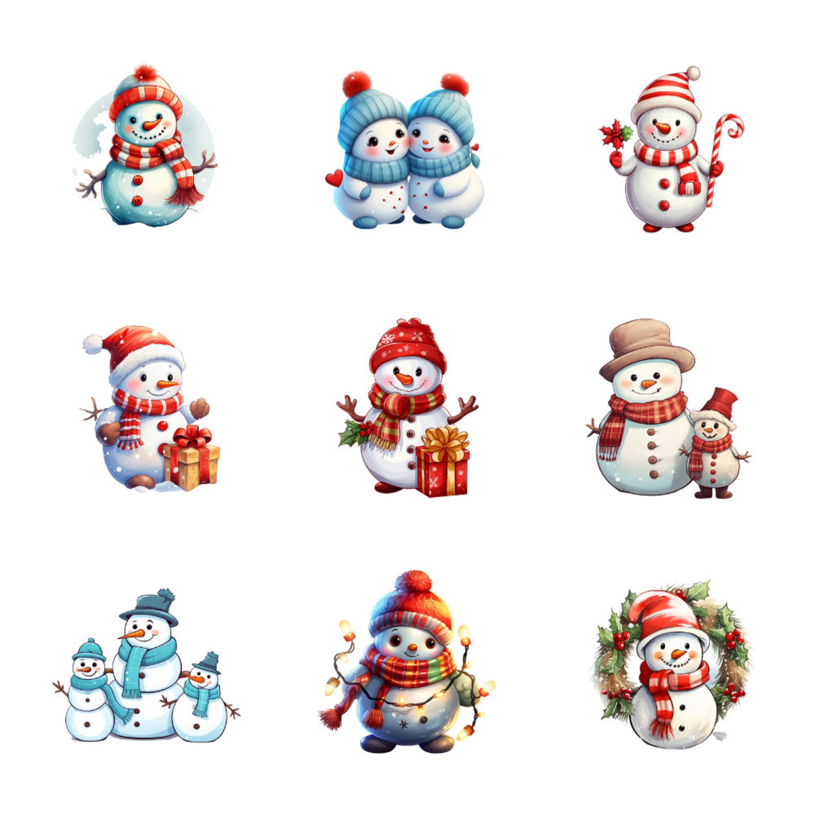 Snowmen Clipart Bundle Christmas Clipart Xmas Clipart Snowman Png ...