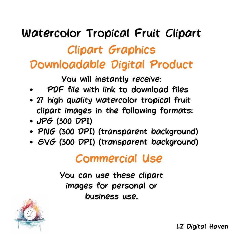 Watercolor Tropical Fruit Clipart Bundle Pineapple Png - Etsy