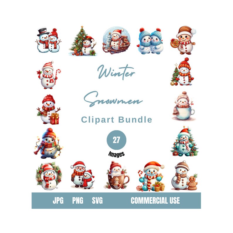 Snowmen Clipart Bundle Christmas Clipart Xmas Clipart Snowman Png ...