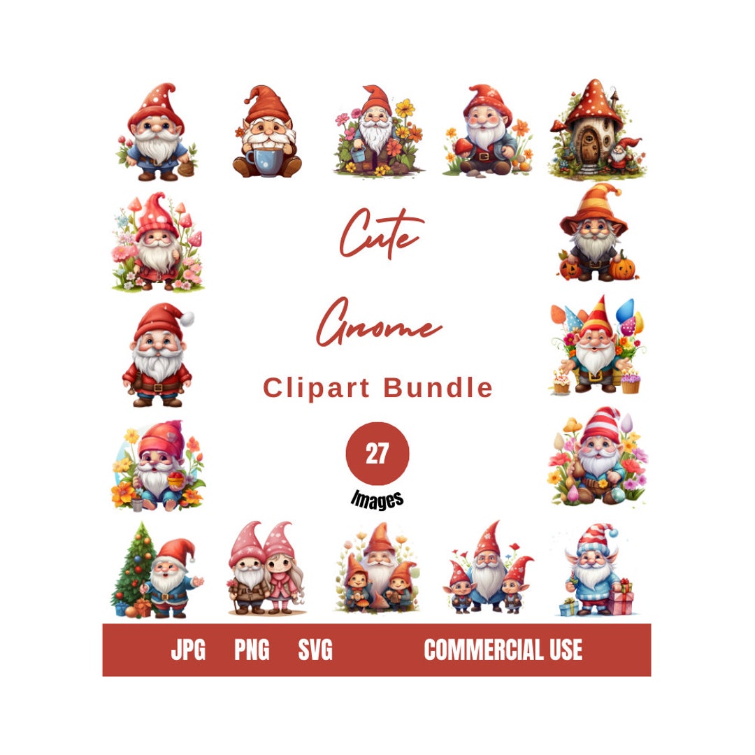 Cute Gnomes Clipart Bundle Holiday Gnomes Fall Gnomes Png Summer Gnomes ...