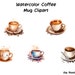 Watercolor Coffee Mug Clipart for Scrapbooks, Websites and Card Making ...