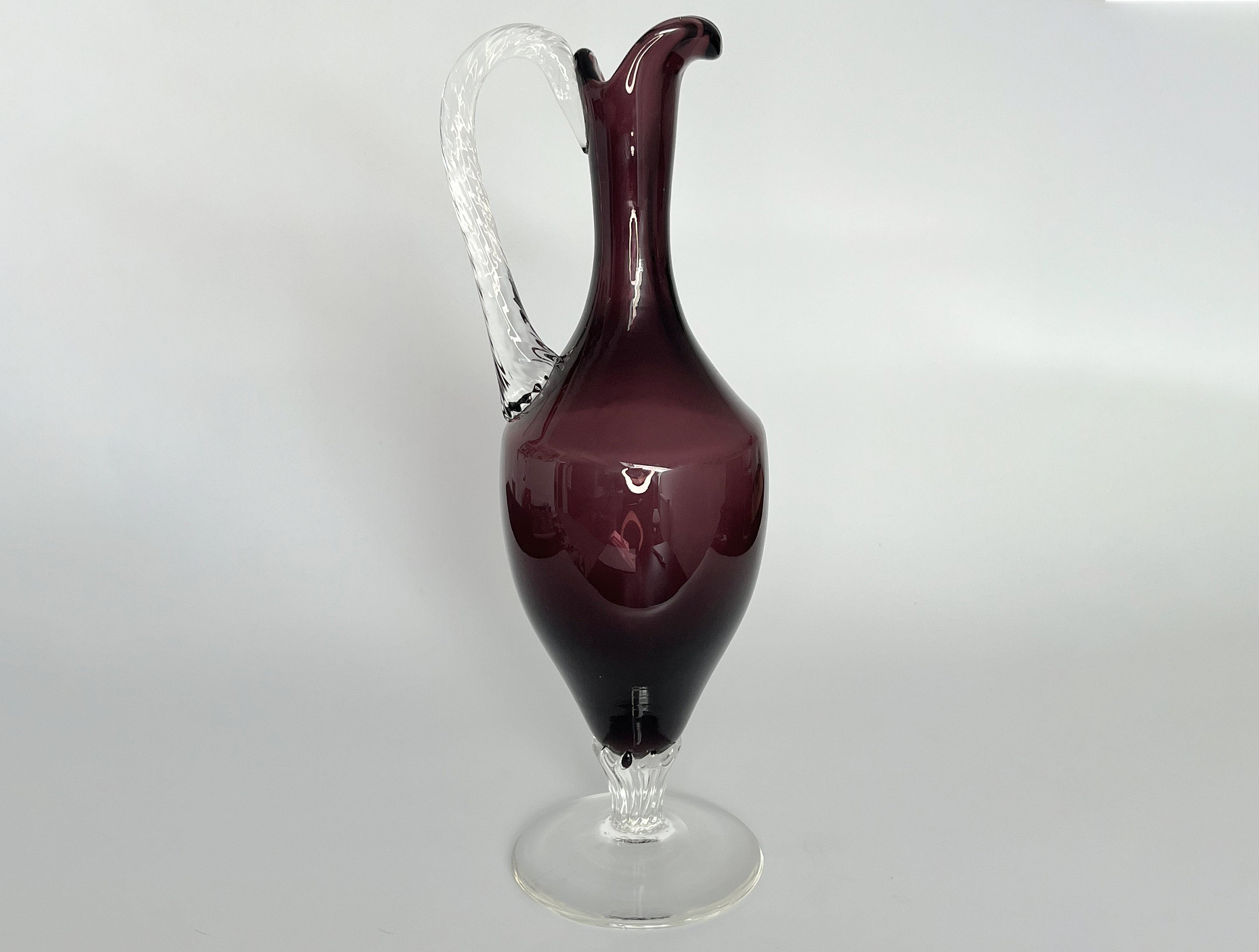 Vintage Mid Century Italian Brown/red Murano Glass Carafe Decanter Jug ...