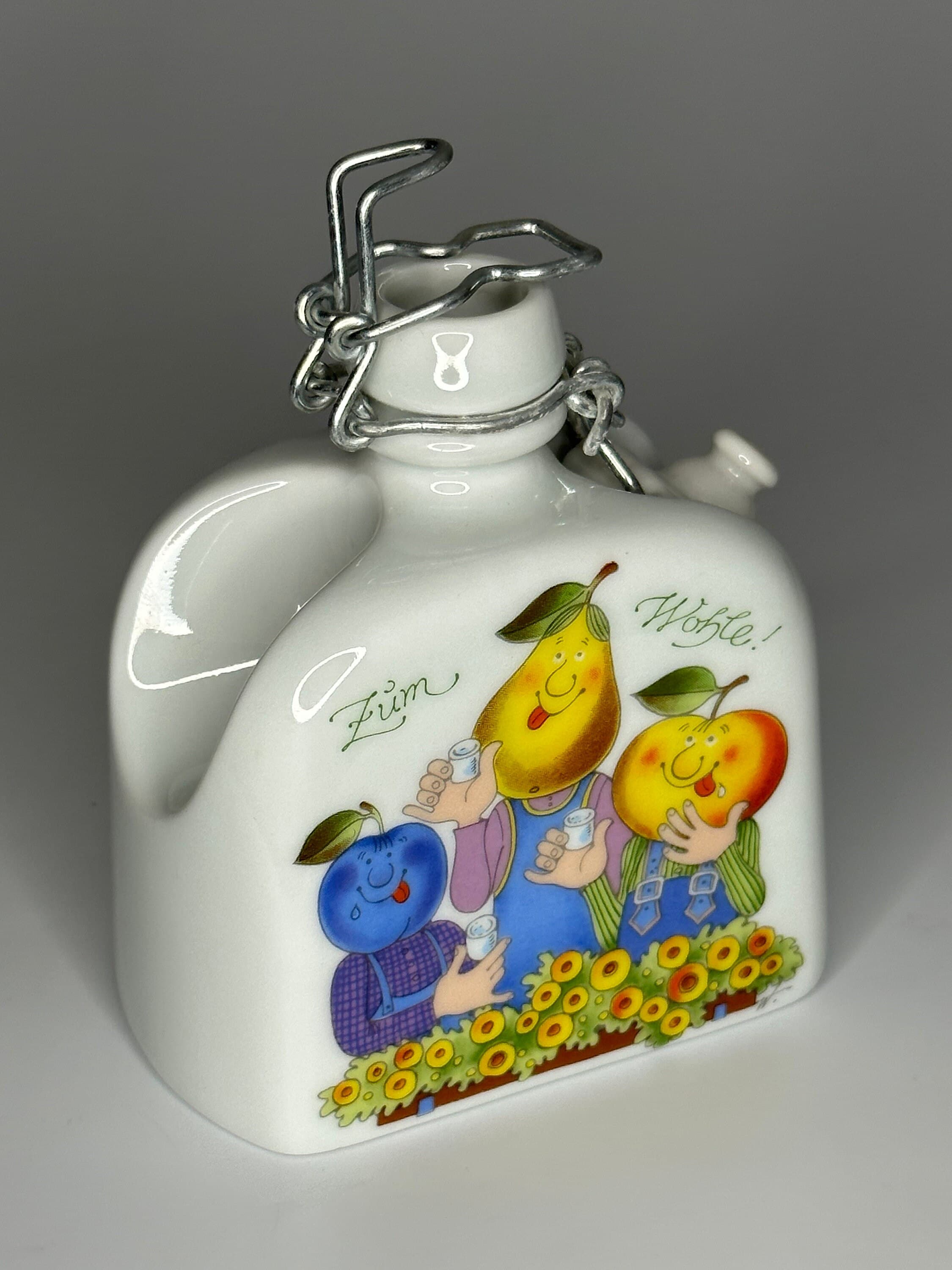 West Germany Funny Design Vintage Ceramic Flask Decanter - Etsy