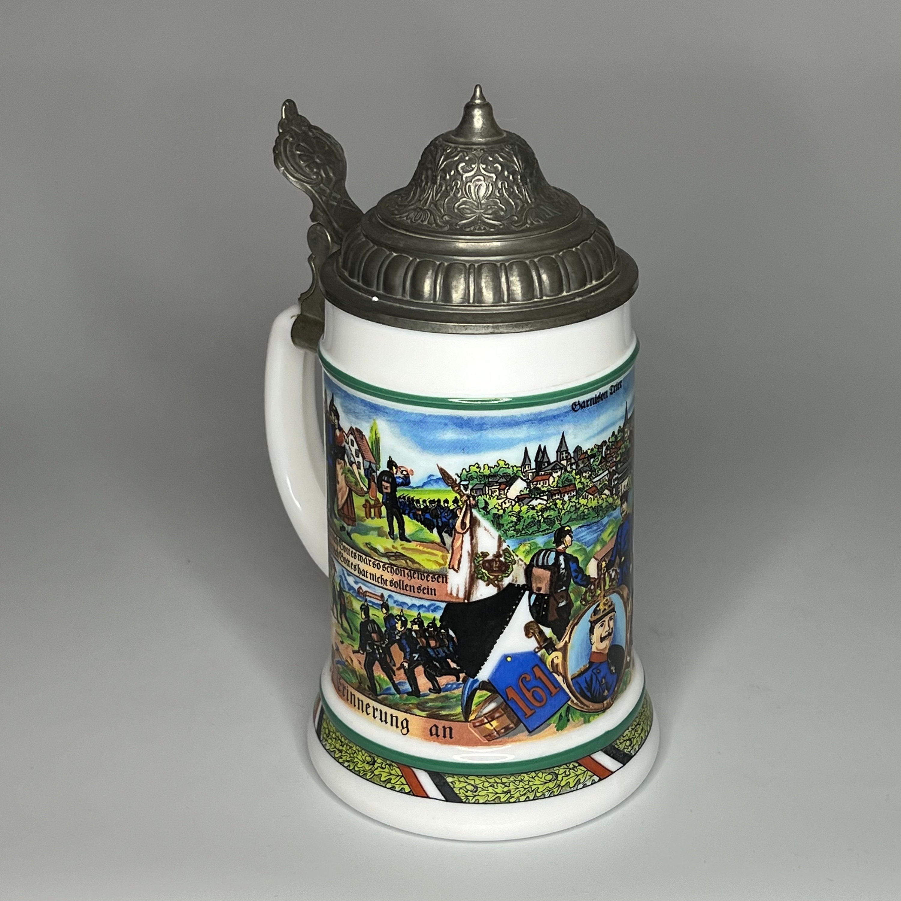Vintage 1970s BMF German Beer Stein: Pewter Lid, Military Cavalry - Etsy