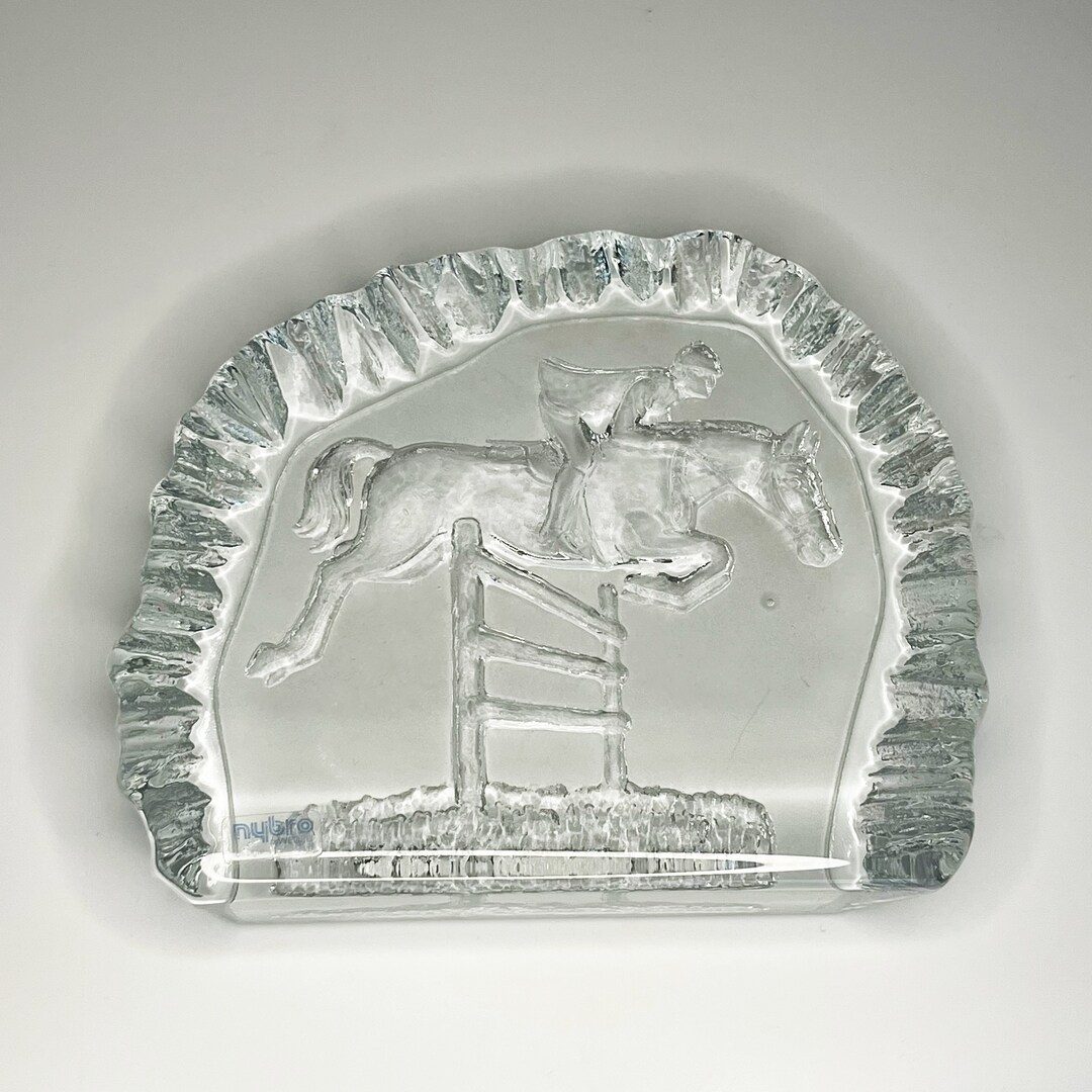 Vintage Nybro Sweden Paul Isling Design Crystal Clear Glass Paperweight ...