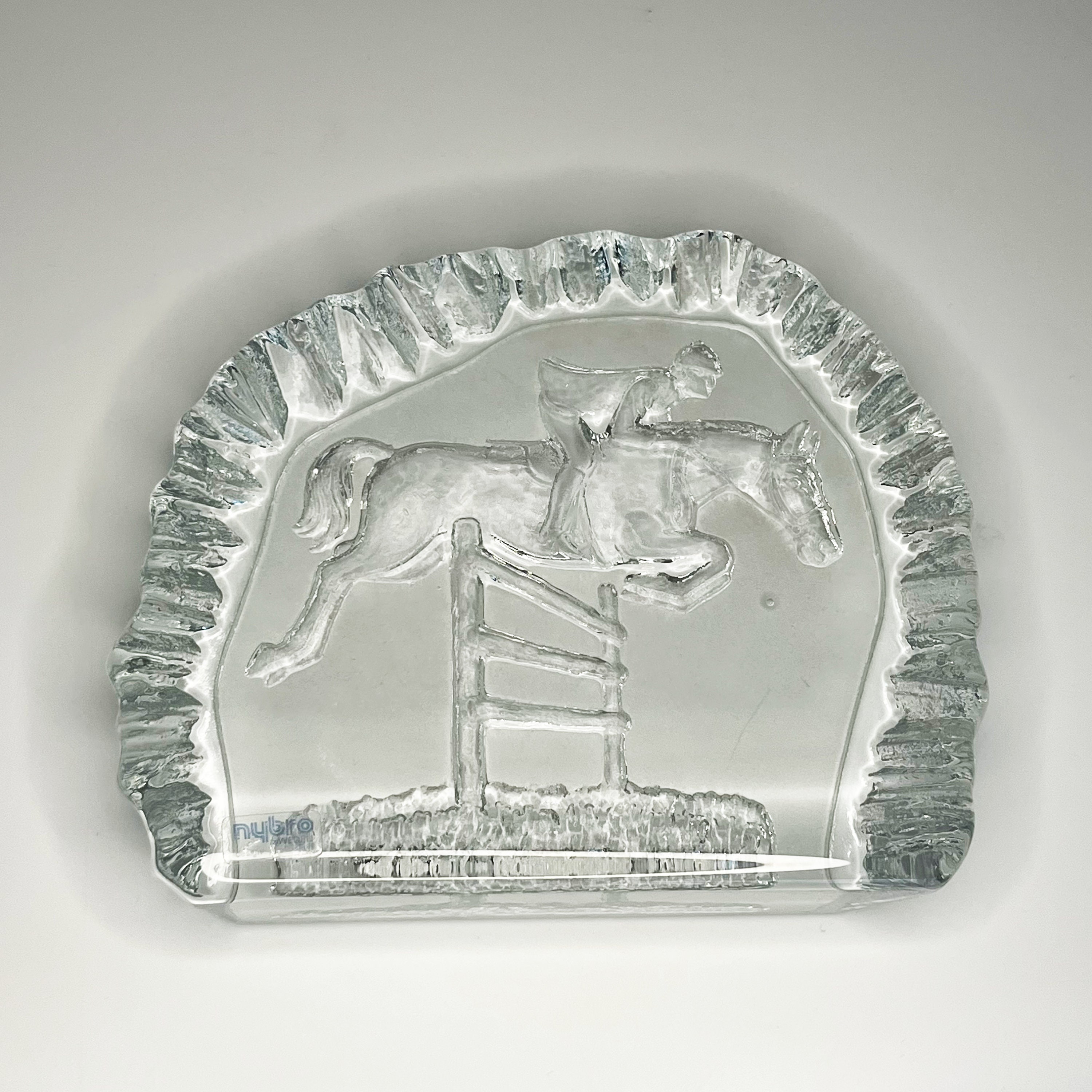 Vintage Nybro Sweden Paul Isling Design Crystal Clear Glass Paperweight ...