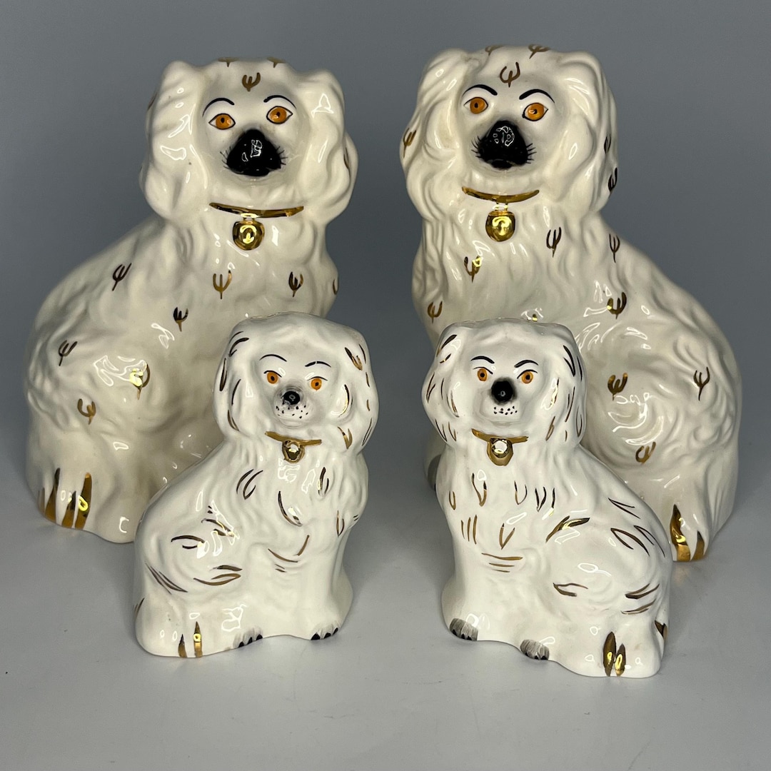 Set of 4 Beswick England Mantle Dogs, 2 Medium and 2 Small ...
