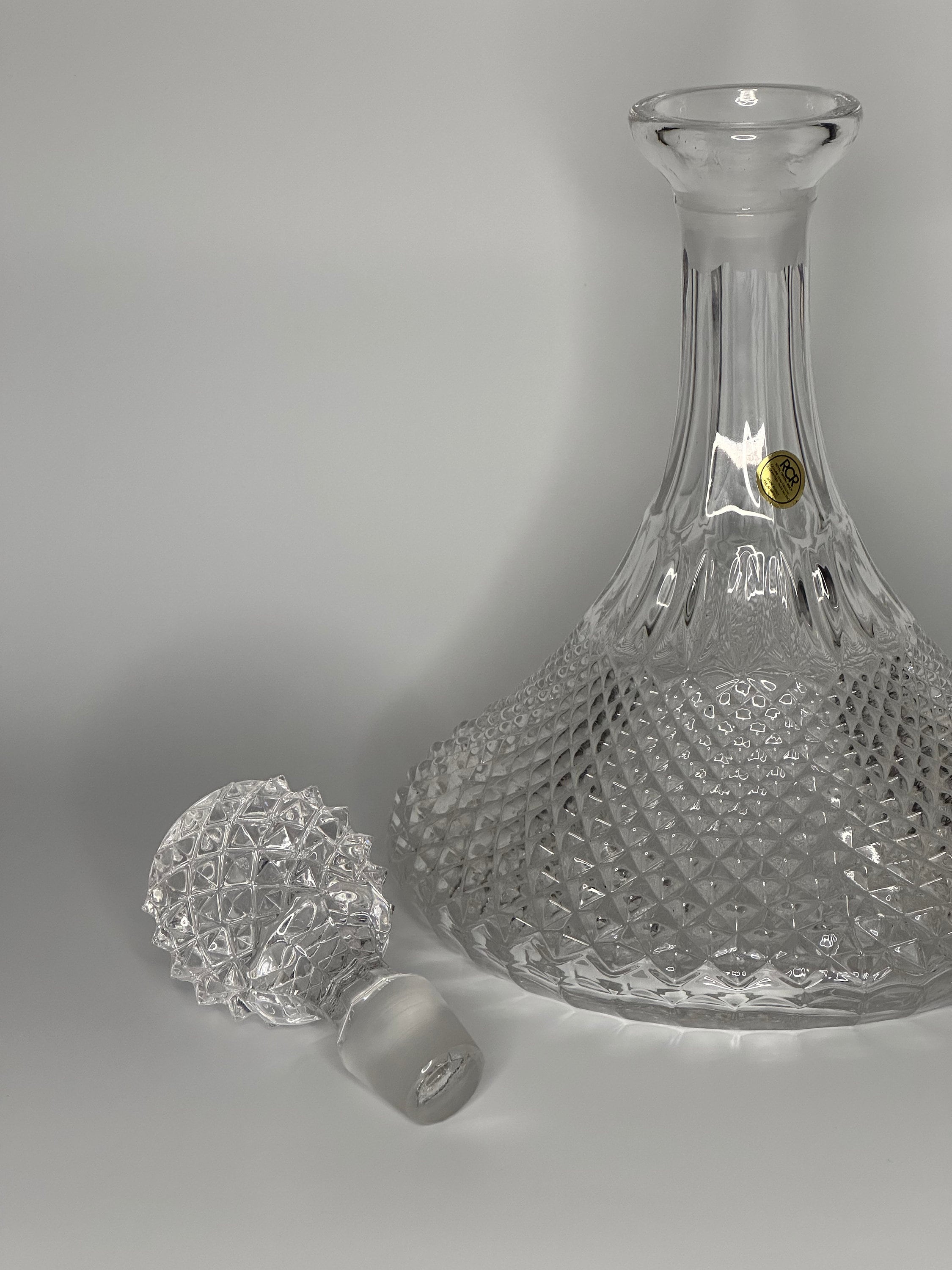 RCR Royal Crystal Rock Cristalleria Italiana Vintage Crystal Decanter ...