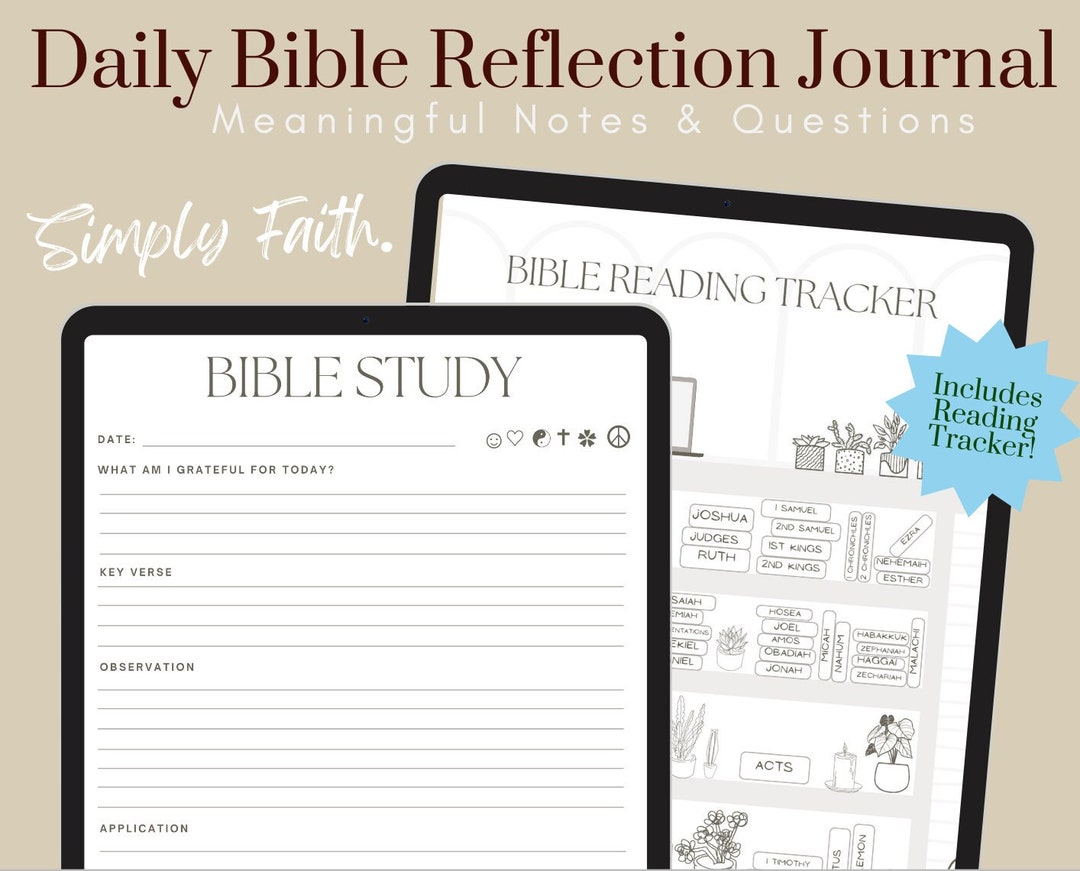 Daily Bible Reflection Journal - Meaningful Notes, Questions, and Bible ...