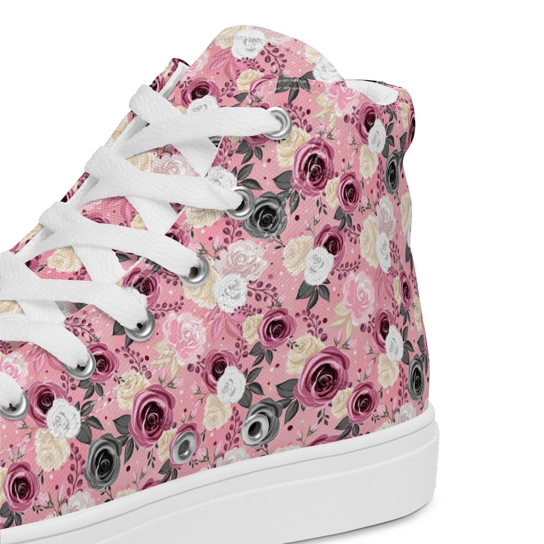 Floral Sneakers Pink Flower Shoes With Flowers Womens Flower - Etsy