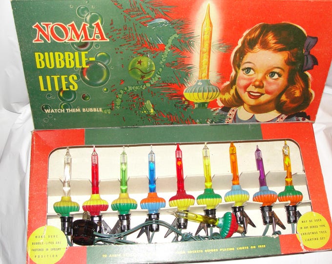 Vintage Noma Bubbles Lights in Original Box W/htf RARE Purple & Green ...