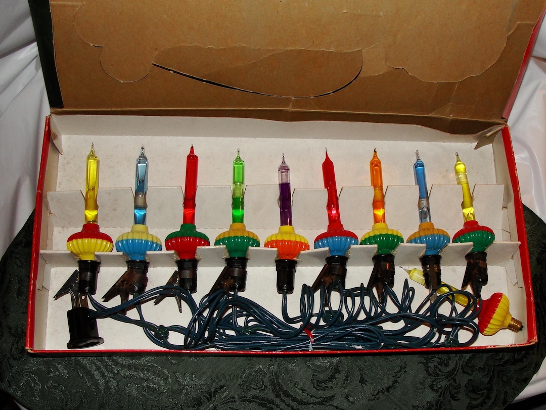 Vintage Noma Bubble Lights in Original Box W/rare Color Tubes - Purple & Green!! All W/slugs ...