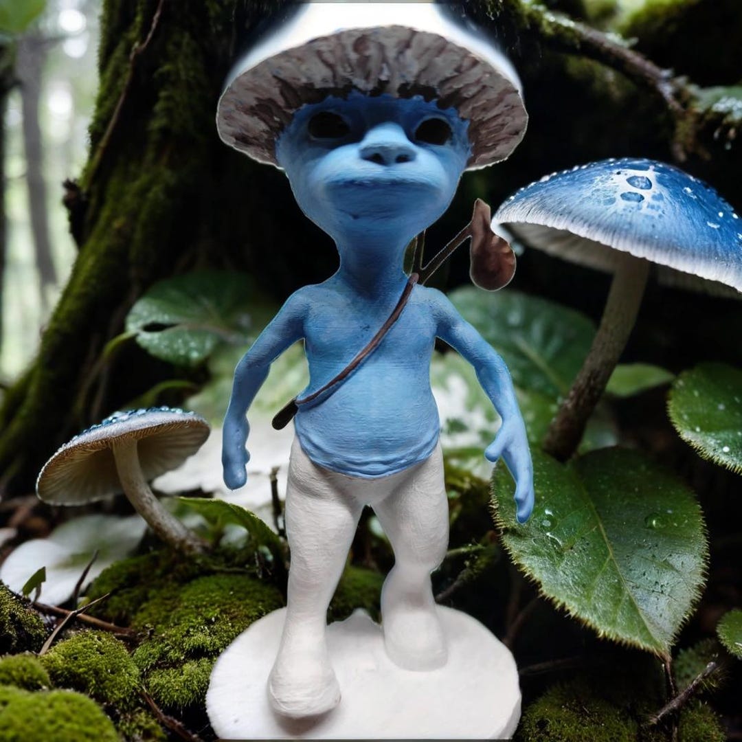 Smurf Cat Cat Figure Blue Cat Christmas Gift Blue Smurf - Etsy