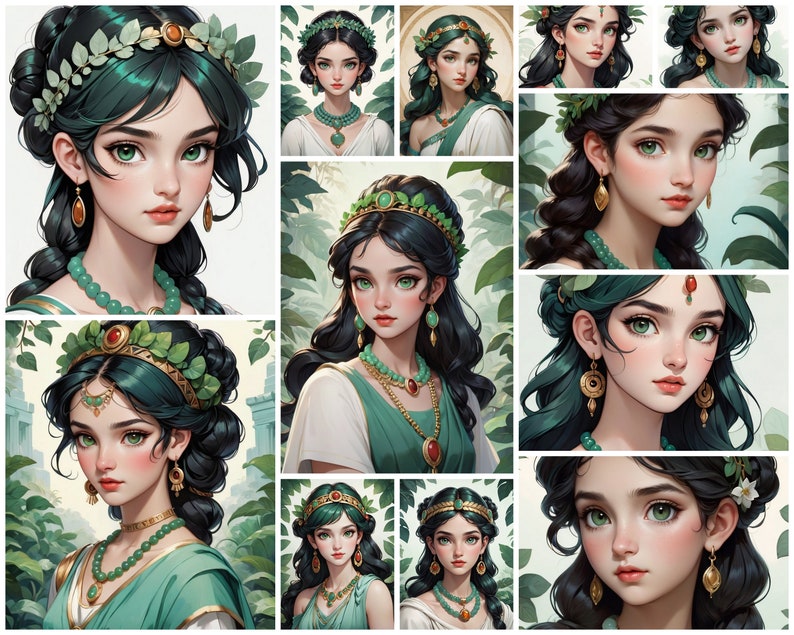 Cute Nymphs Illustration 12 Files Instant Downloads. Printable Tags ...