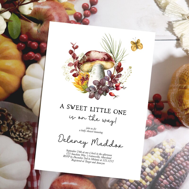 Mushroom Invitation - Etsy