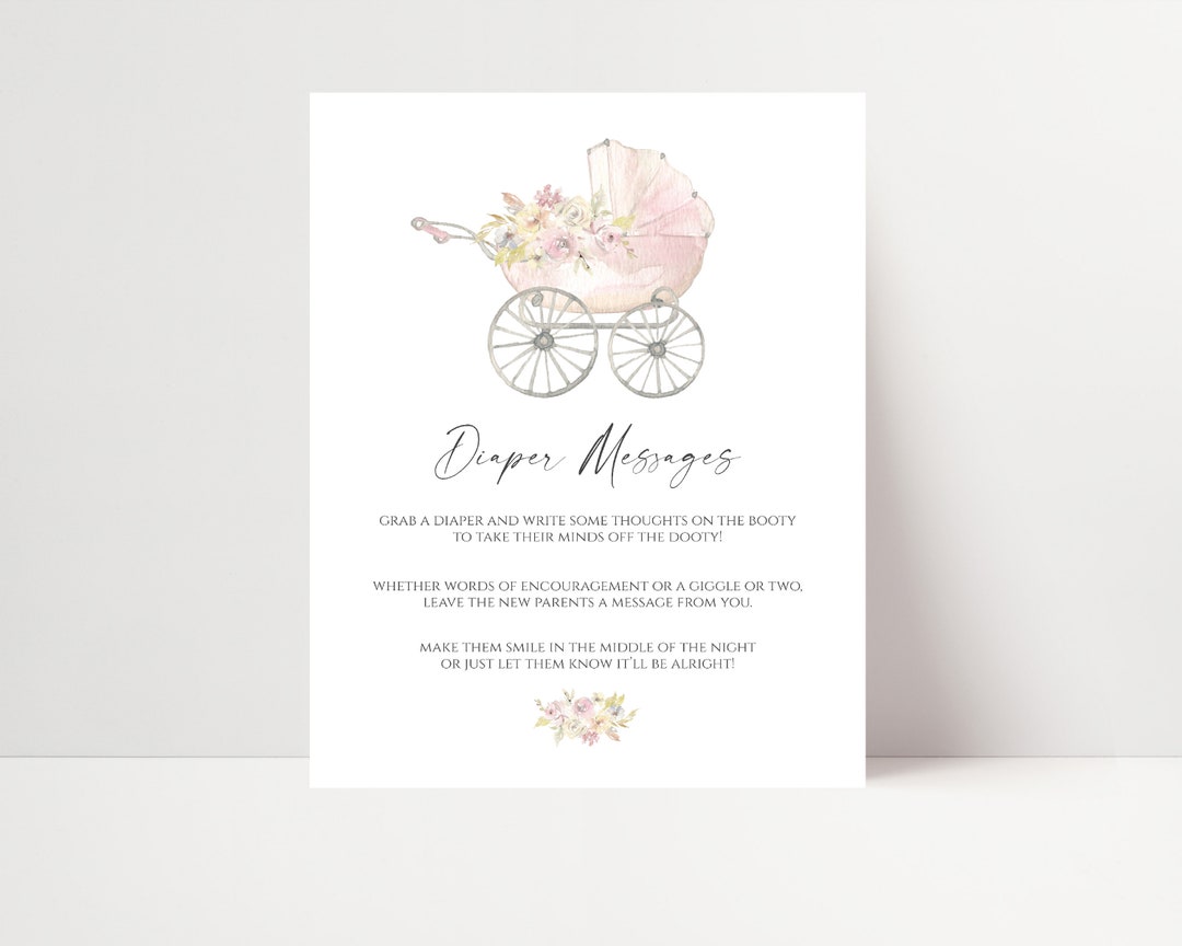 Diaper Messages Sign, Boho Baby Shower Table Sign, Editable 8x10 Sign ...