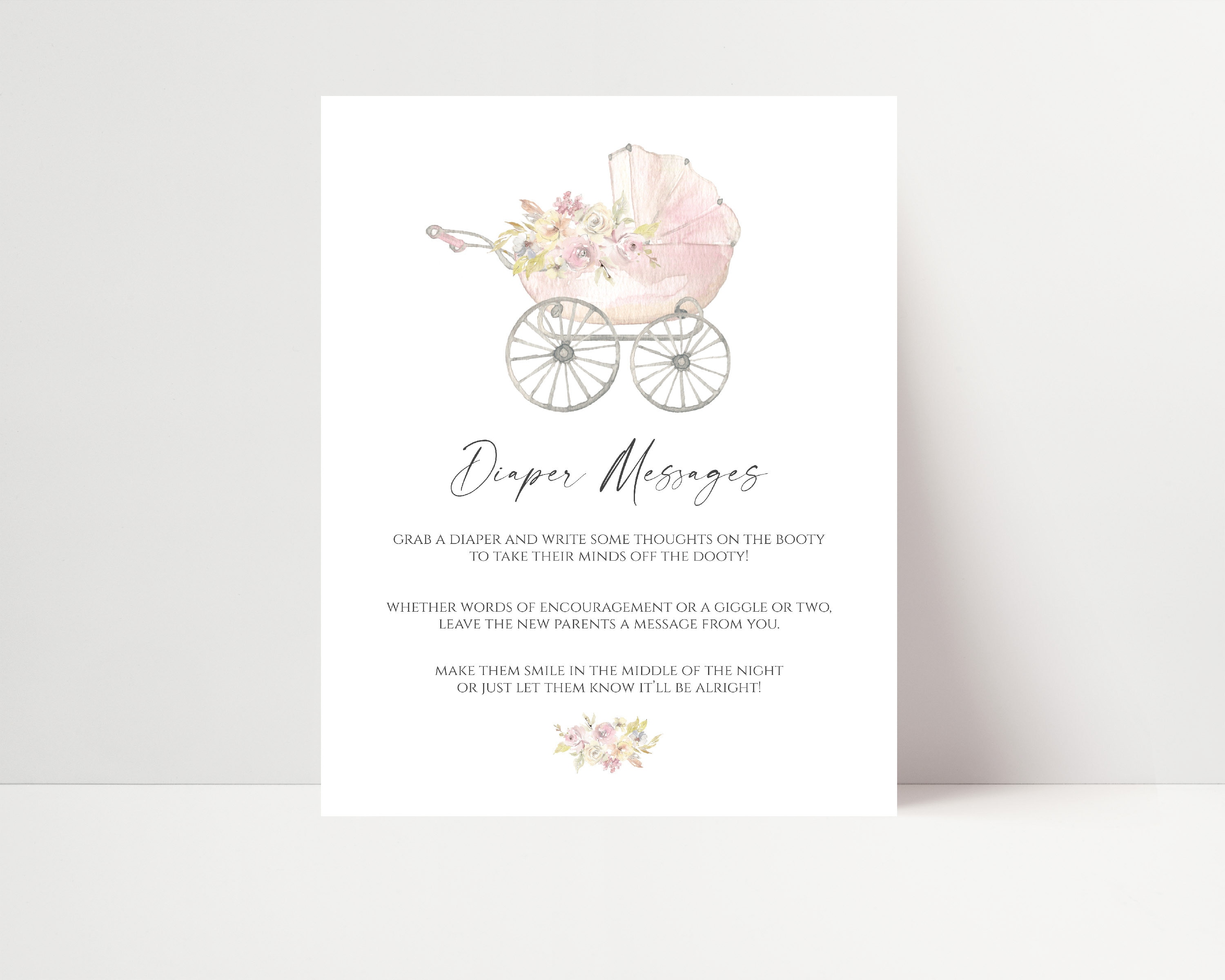 Diaper Messages Sign, Boho Baby Shower Table Sign, Editable 8x10 Sign ...