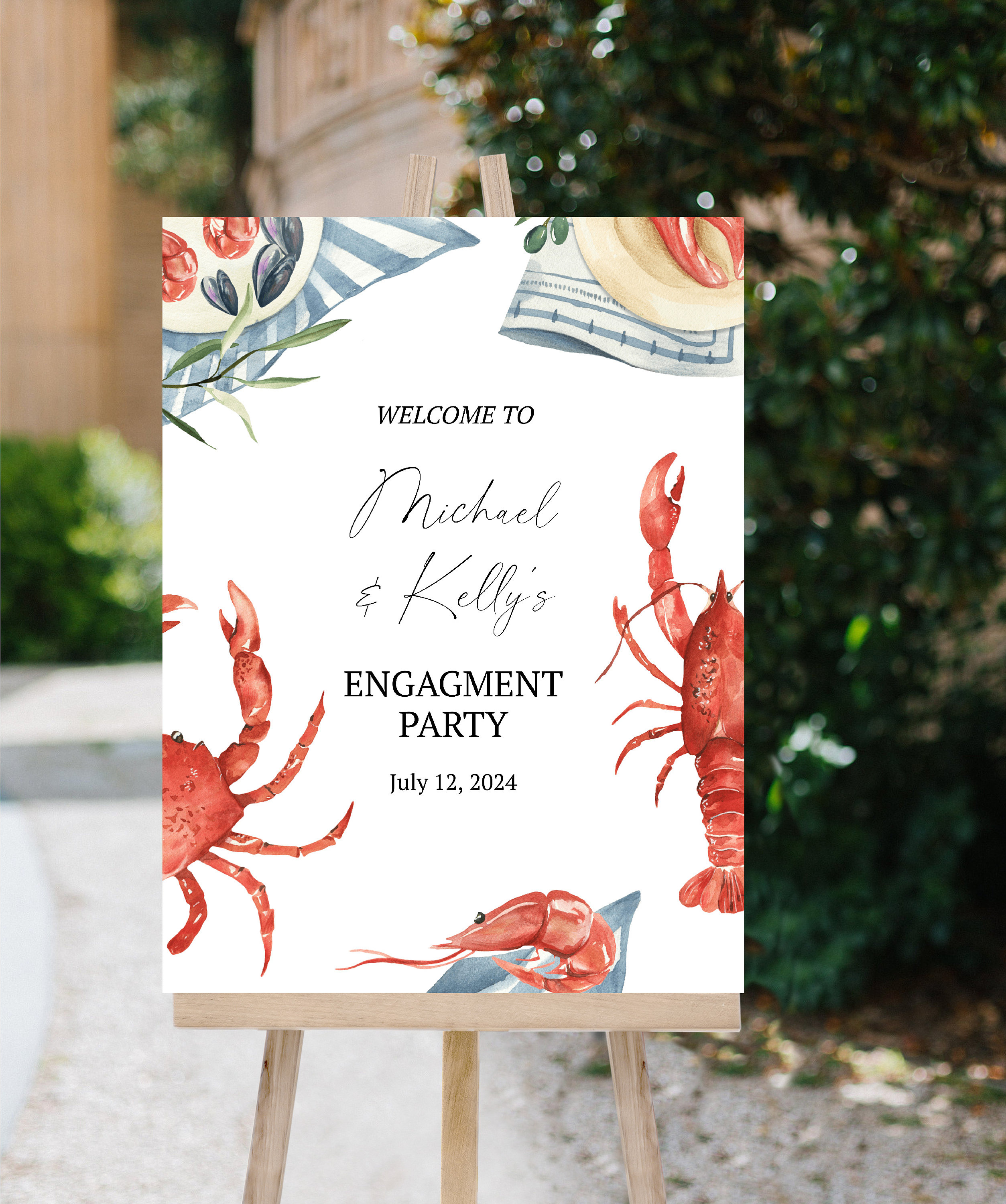 Seafood Boil Welcome Sign, Seafood Boil Engagement Party Sign, Seafood ...