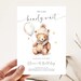 Minimalist Boy Teddy Bear First Birthday Party Invitation, Editable ...