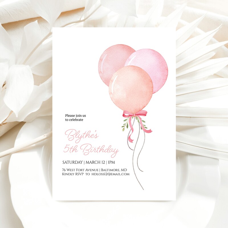Balloon Party Invite - Etsy