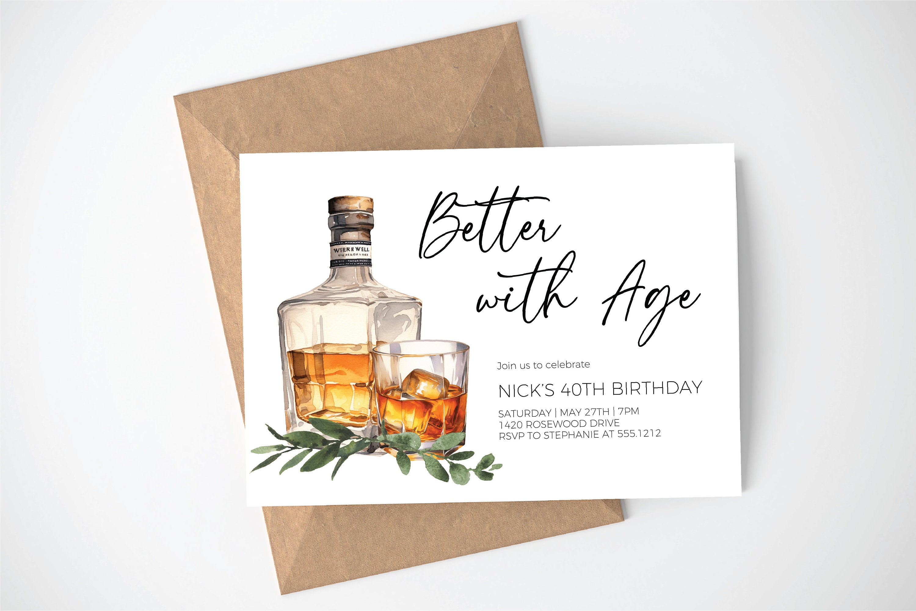 Whiskey Tasting Invitation, Whiskey Birthday Party Invitation Template ...