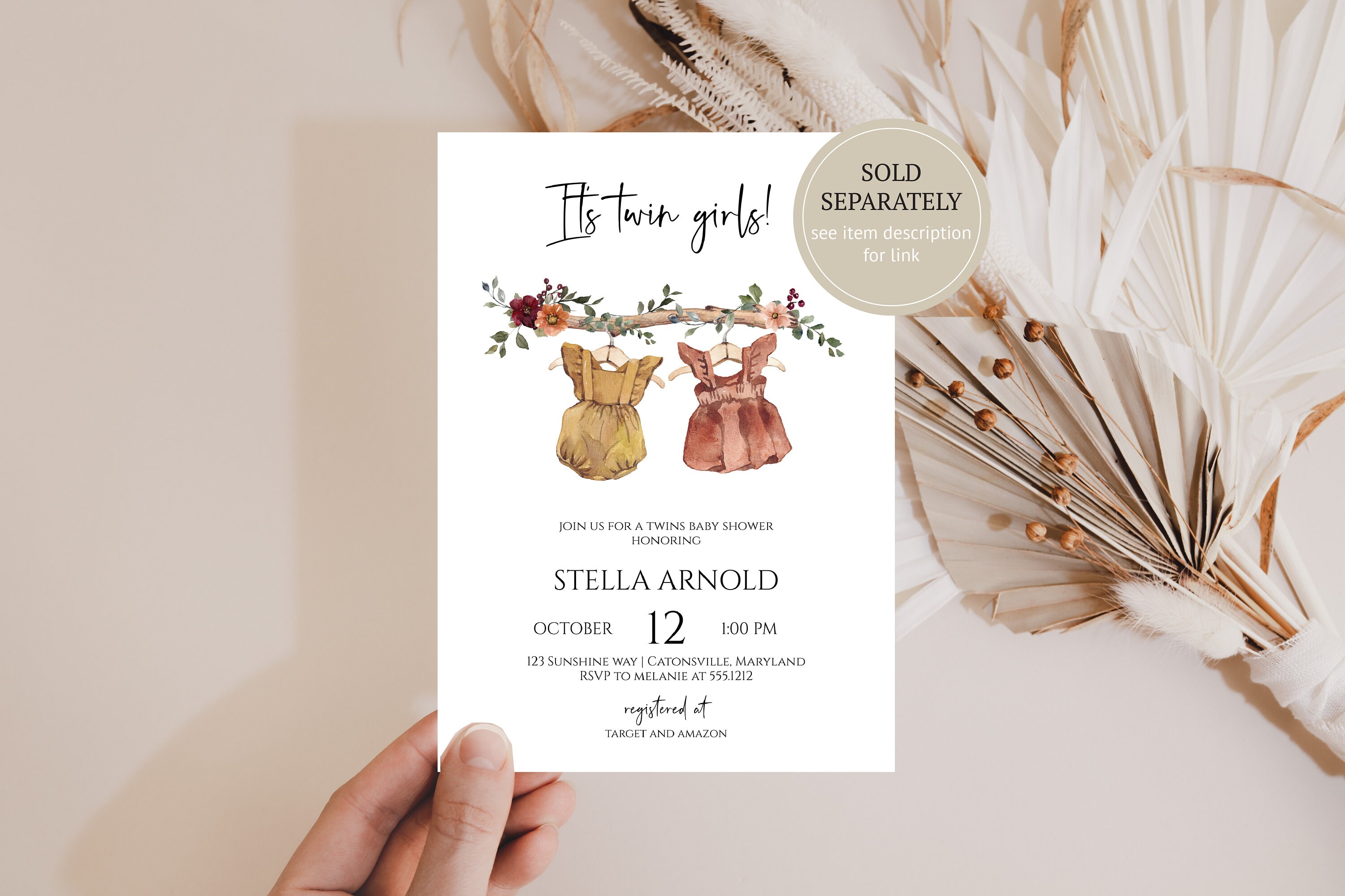 Boho Twin Girls Baby Shower Welcome Sign, Fall Baby Shower Sign ...