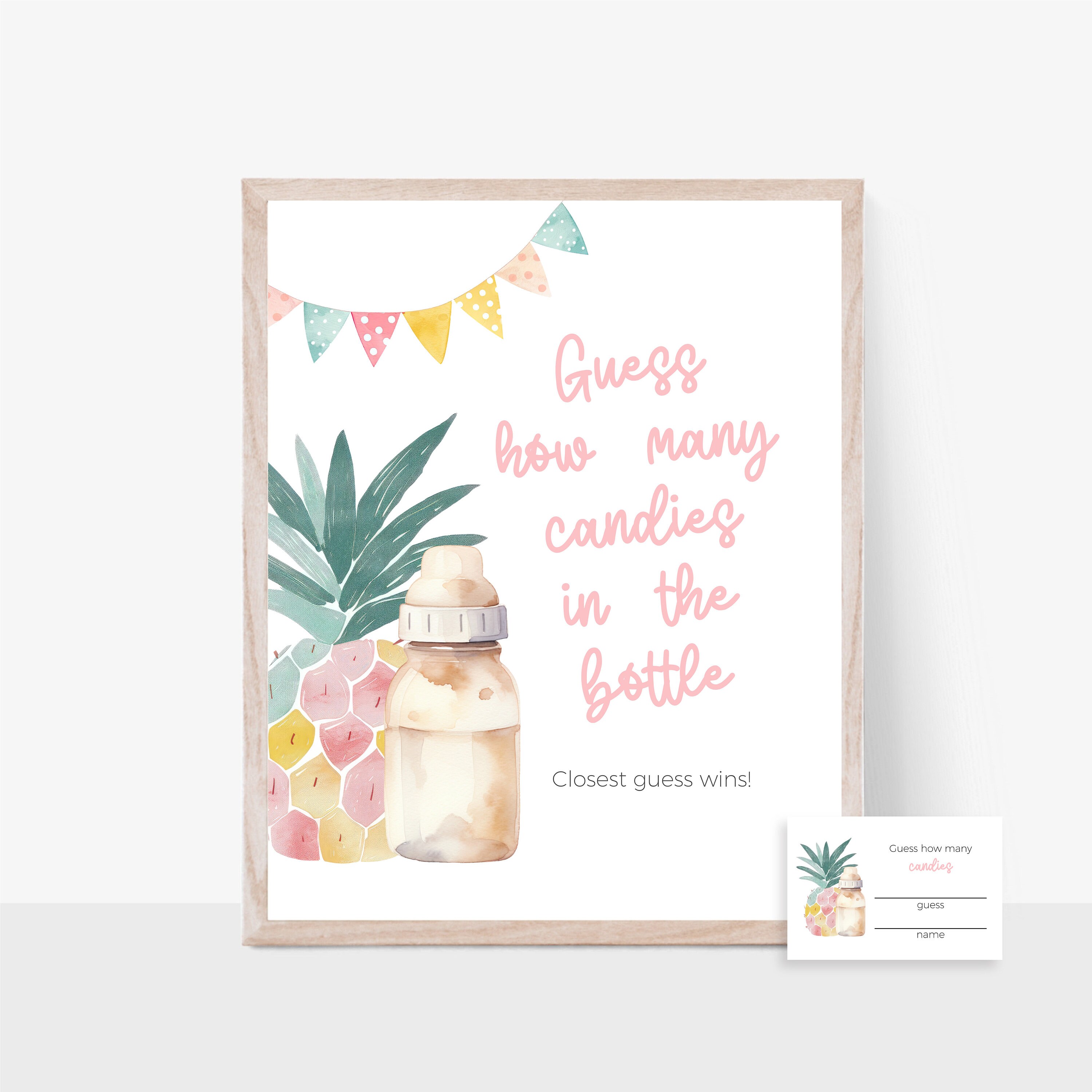 Summer Baby Shower Guessing Game, Editable Pool Party Baby Shower Game ...