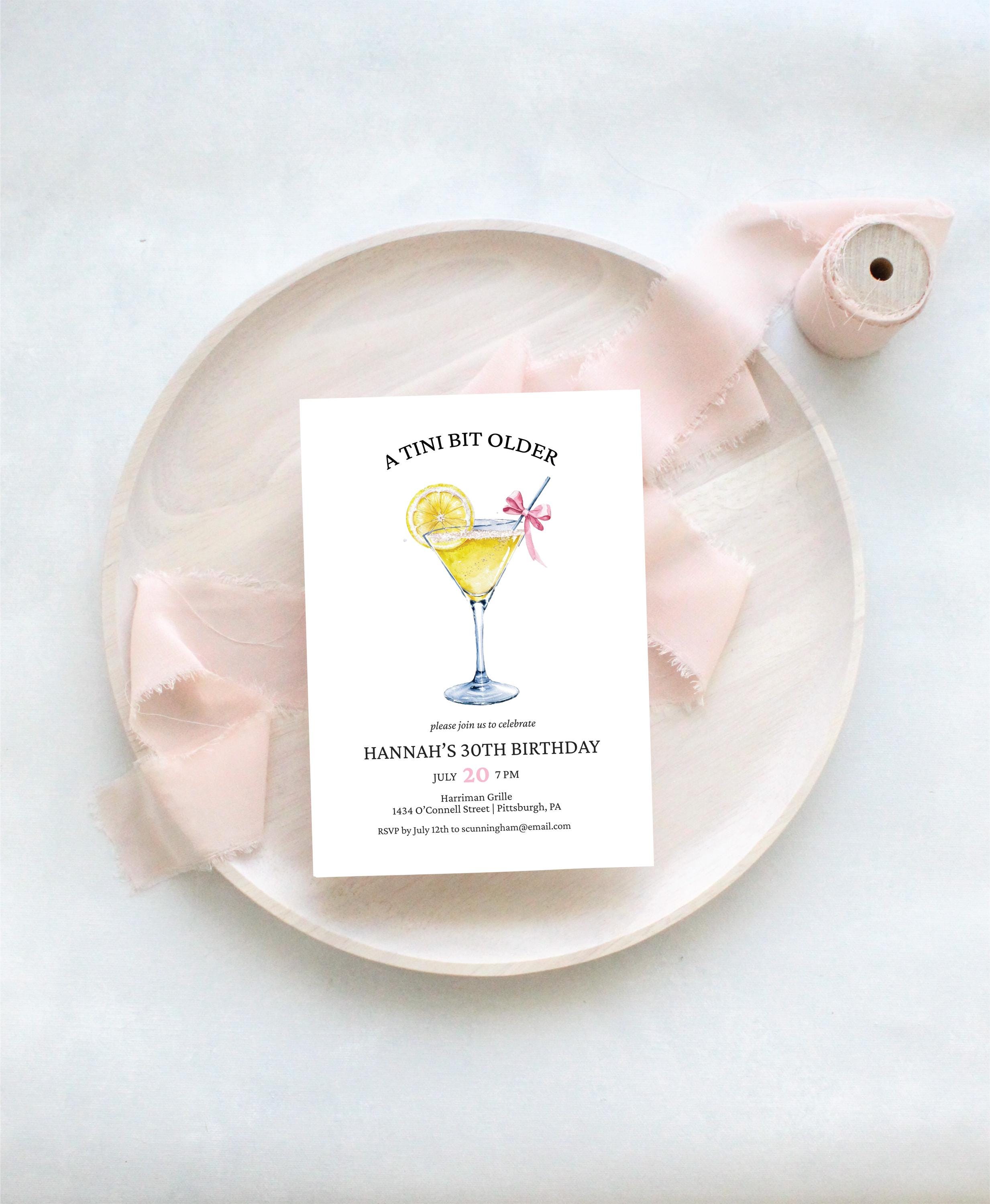 Tini Bit Older Invitation Template, Lemon Drop Martini Birthday Party ...