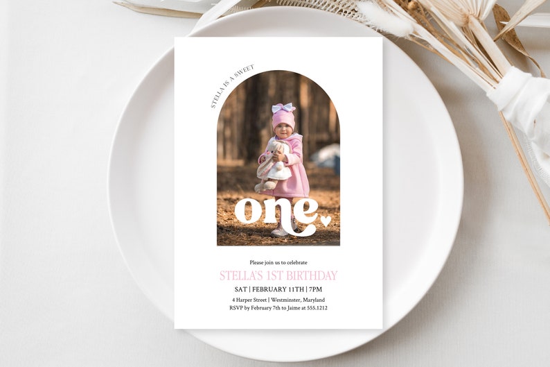 First Birthday Invitation 1st Birthday Party Invite Boho One Year Old ...