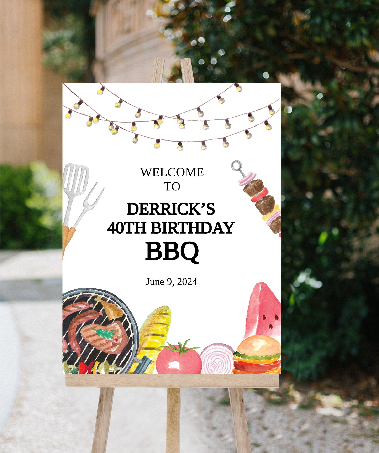 Grill and Chill Birthday Party Welcome Sign Template, BBQ Birthday ...
