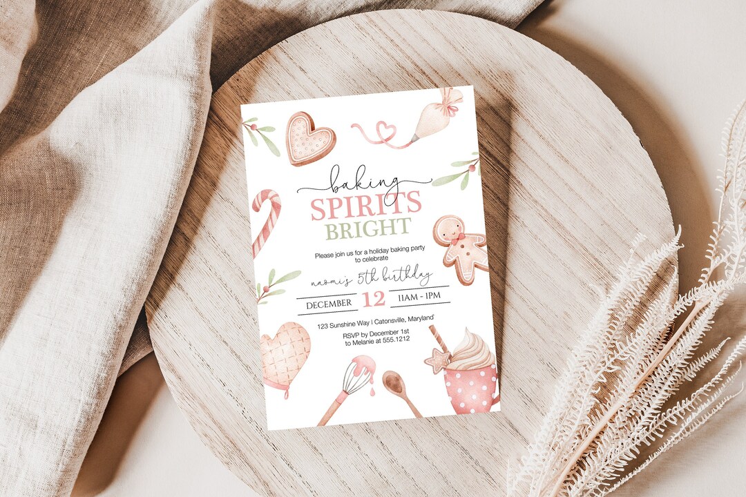 Holiday Cookie Birthday Party Invitation, Winter Birthday Party Invite ...