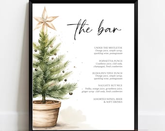 Christmas Mimosa Bar Sign Instant Download, Christmas Brunch Mimosa Bar ...