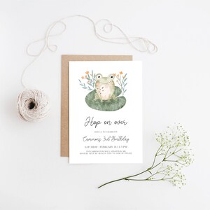 Frog Birthday Party Invitation, Editable Gender Neutral Frog Birthday ...