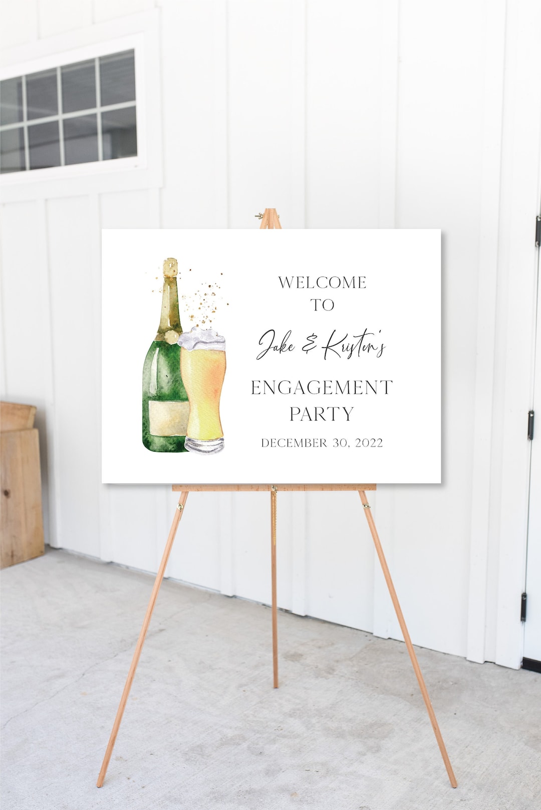 Bubbles and Brews Welcome Sign, Bubbles and Brews Engagement Party Sign ...
