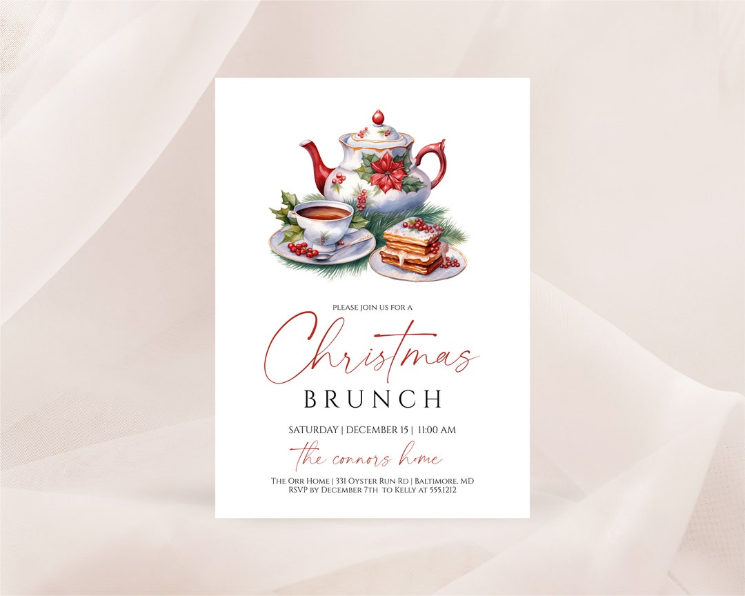 Christmas Brunch Invitation, Holiday Brunch Invite, Christmas Bridal ...
