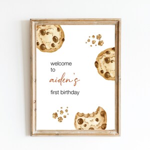 Minimalistic Milk and Cookies Birthday Party Welcome Sign, INSTANT ...