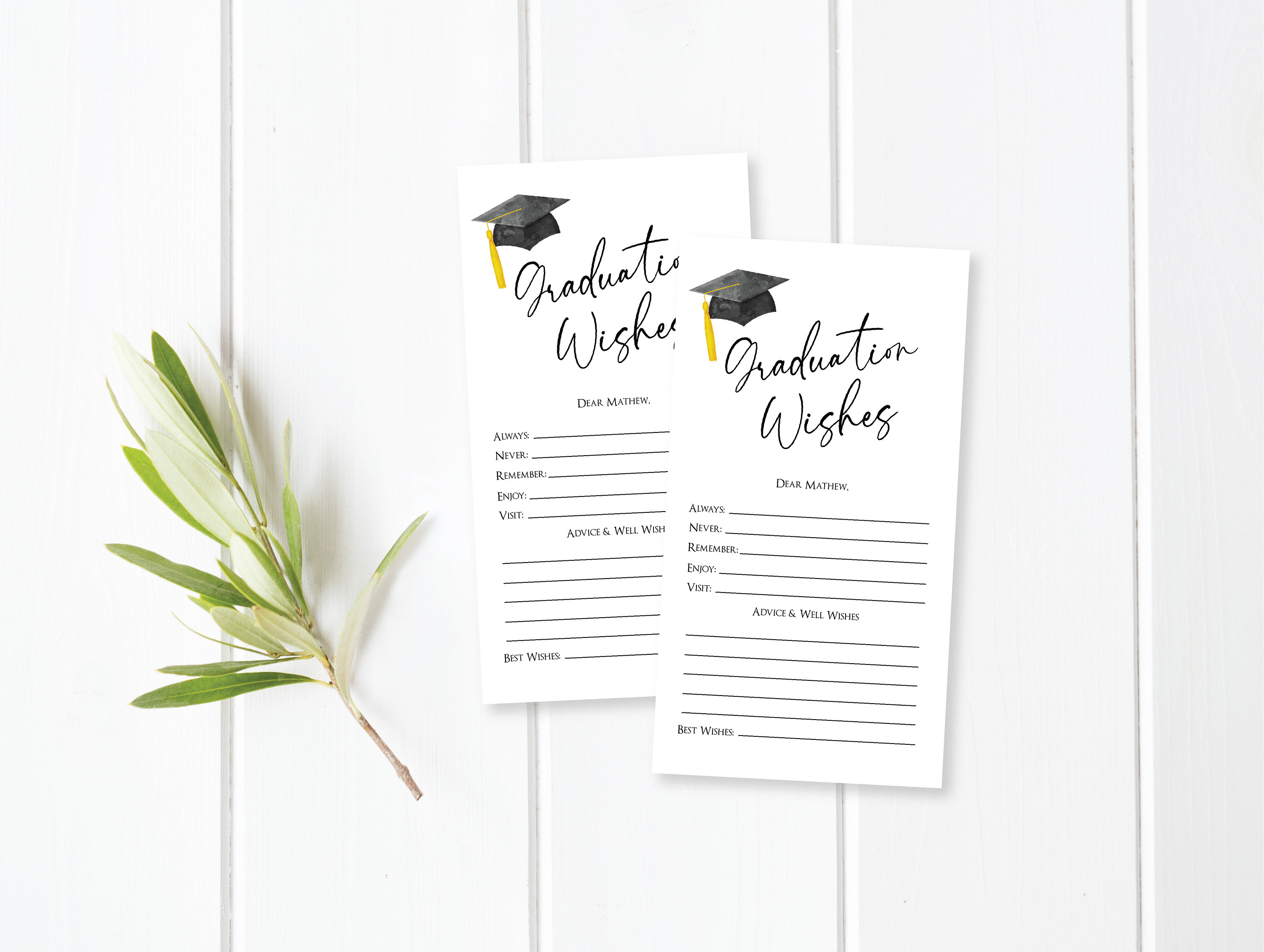 Wishes for the Grad Card, Editable Grad Advice Cards, Printable ...