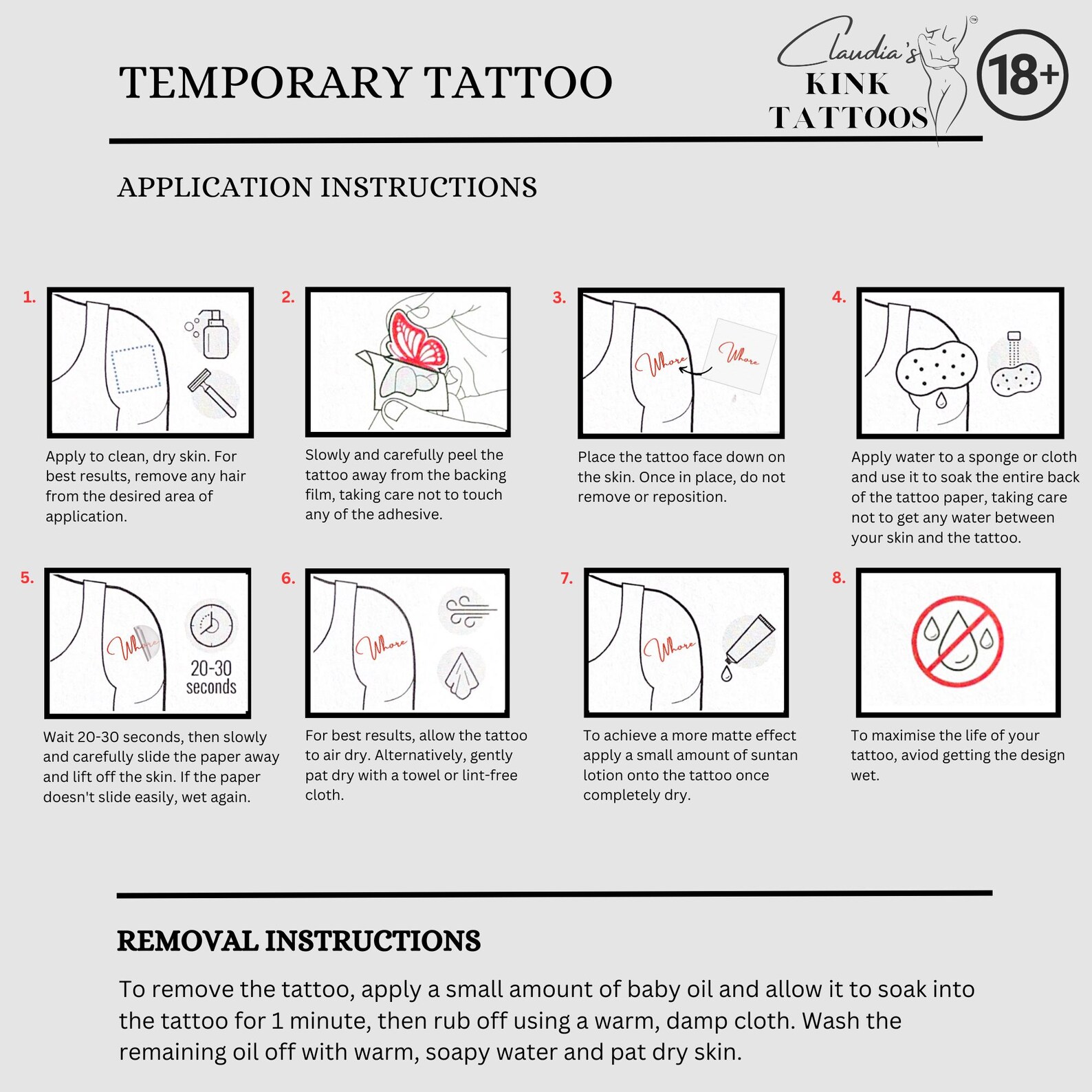 Fuck Toy Temporary Tattoos Set Of 4 T For Her Him Etsy