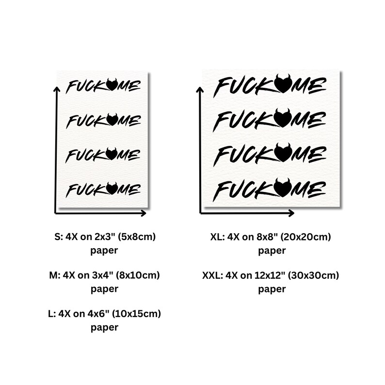 Fuck Me Temporary Tattoos Set Of 4 T For Her Him Etsy