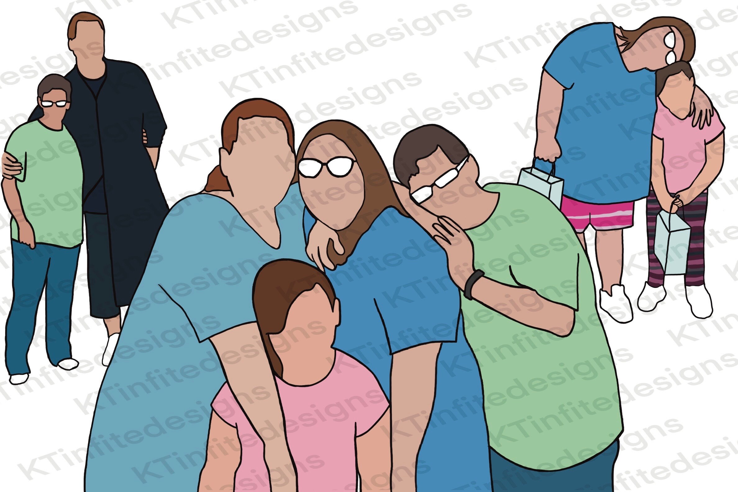 Cartoon Family Drawing - Etsy