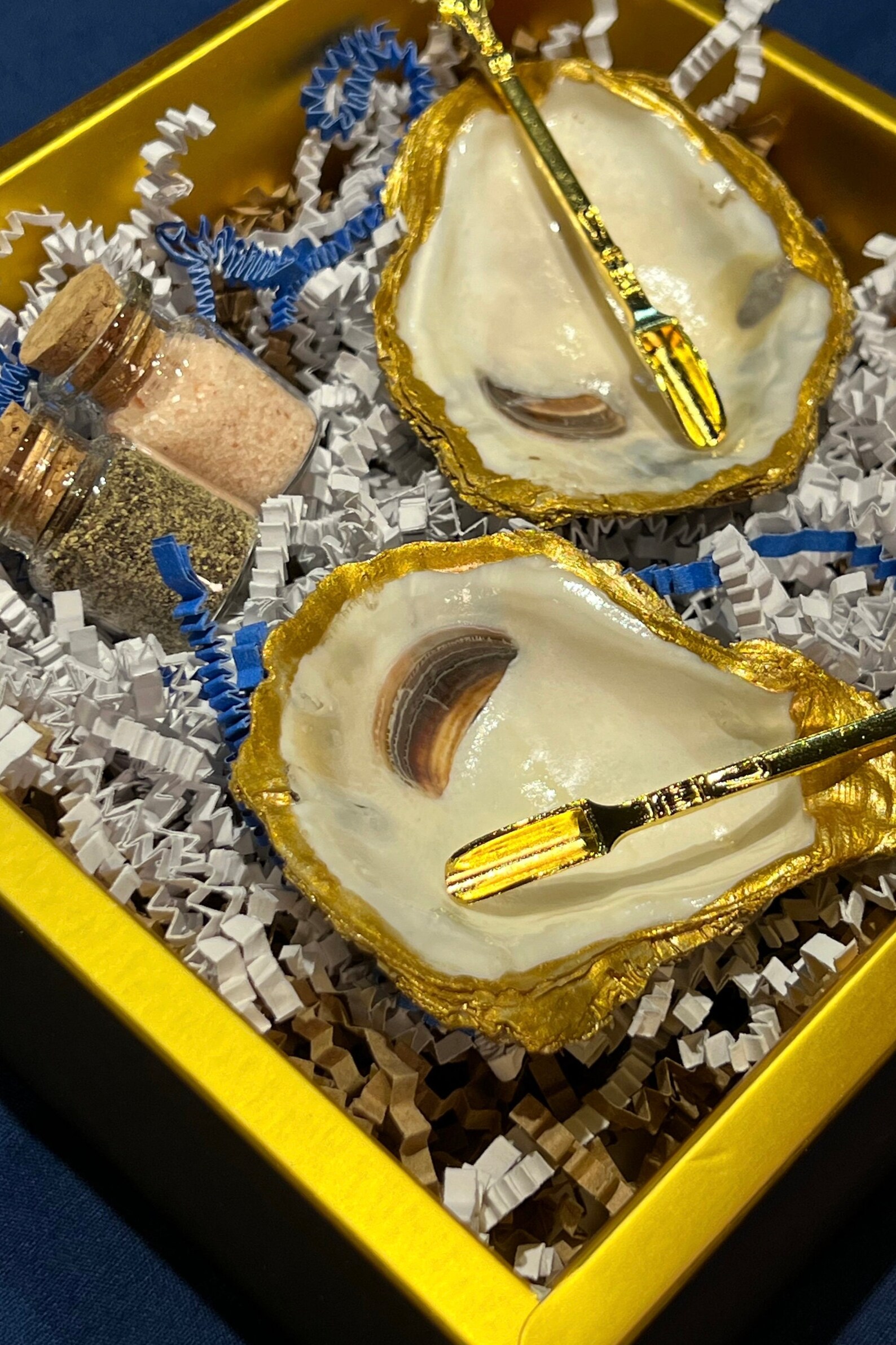 Oyster Shell Salt and Pepper Dishes, Cellars, Pinch Pots, Gift Set ...