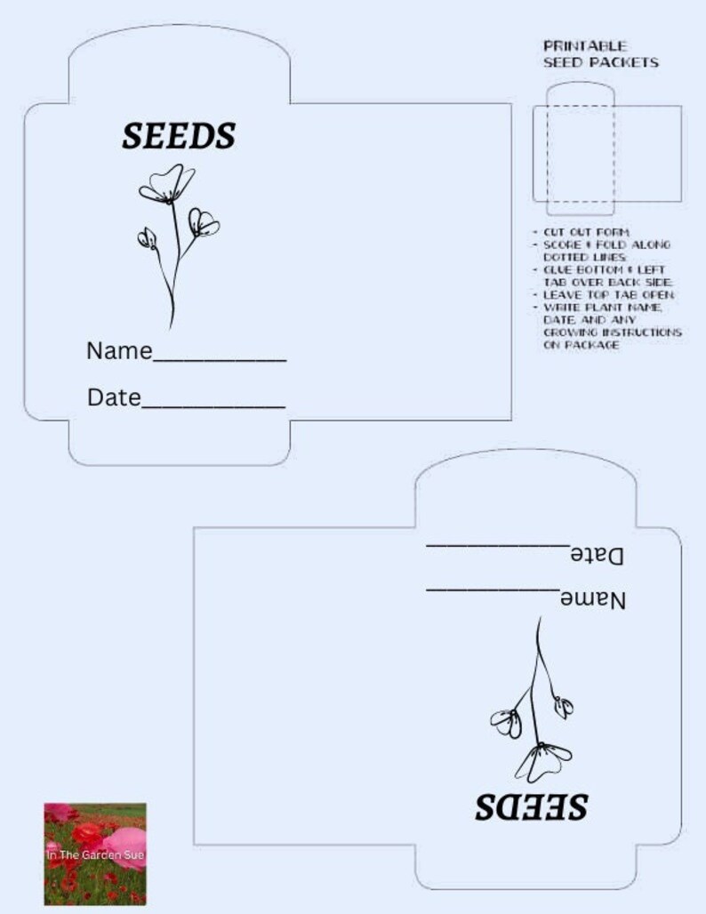 Printable Seed Packet Template - Etsy