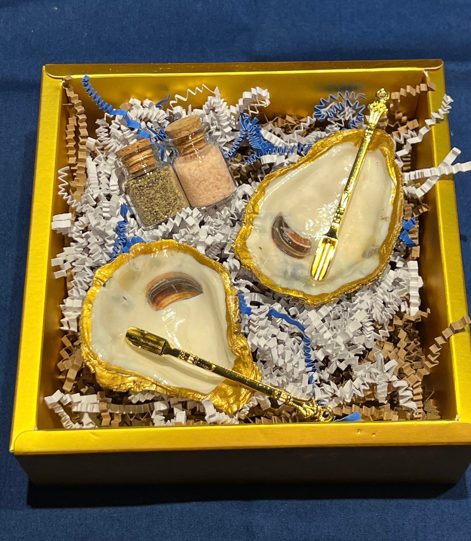 Oyster Shell Salt and Pepper Dishes, Cellars, Pinch Pots, Gift Set ...