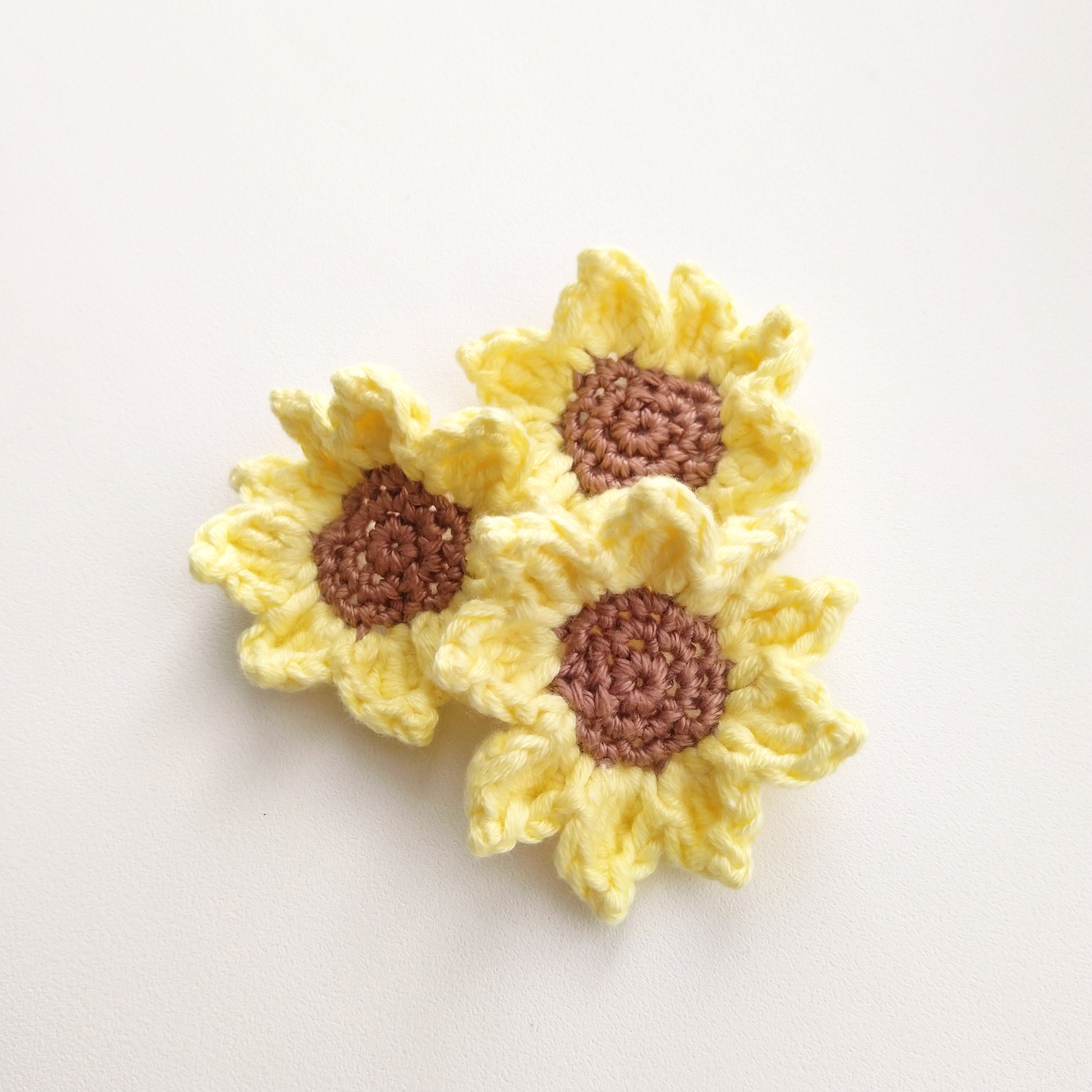 Crochet Sunflower Pattern, Crochet Applique - Etsy